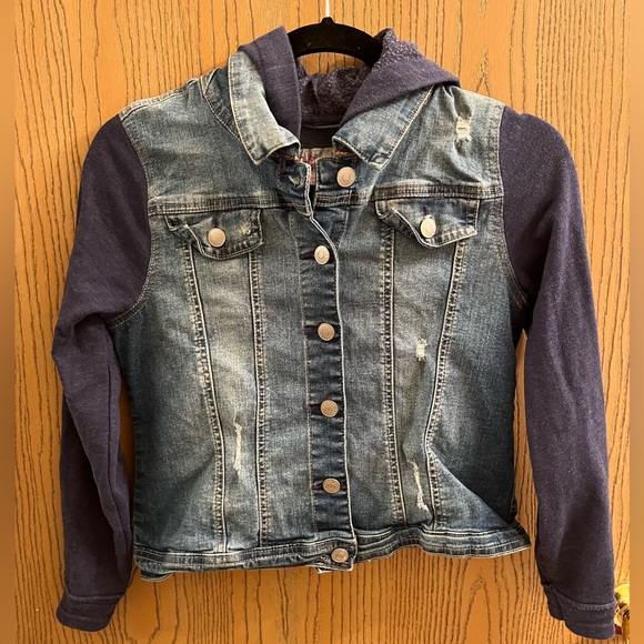Justice | Jackets & Coats | Blue Jean Jacket With Hood | Poshmark